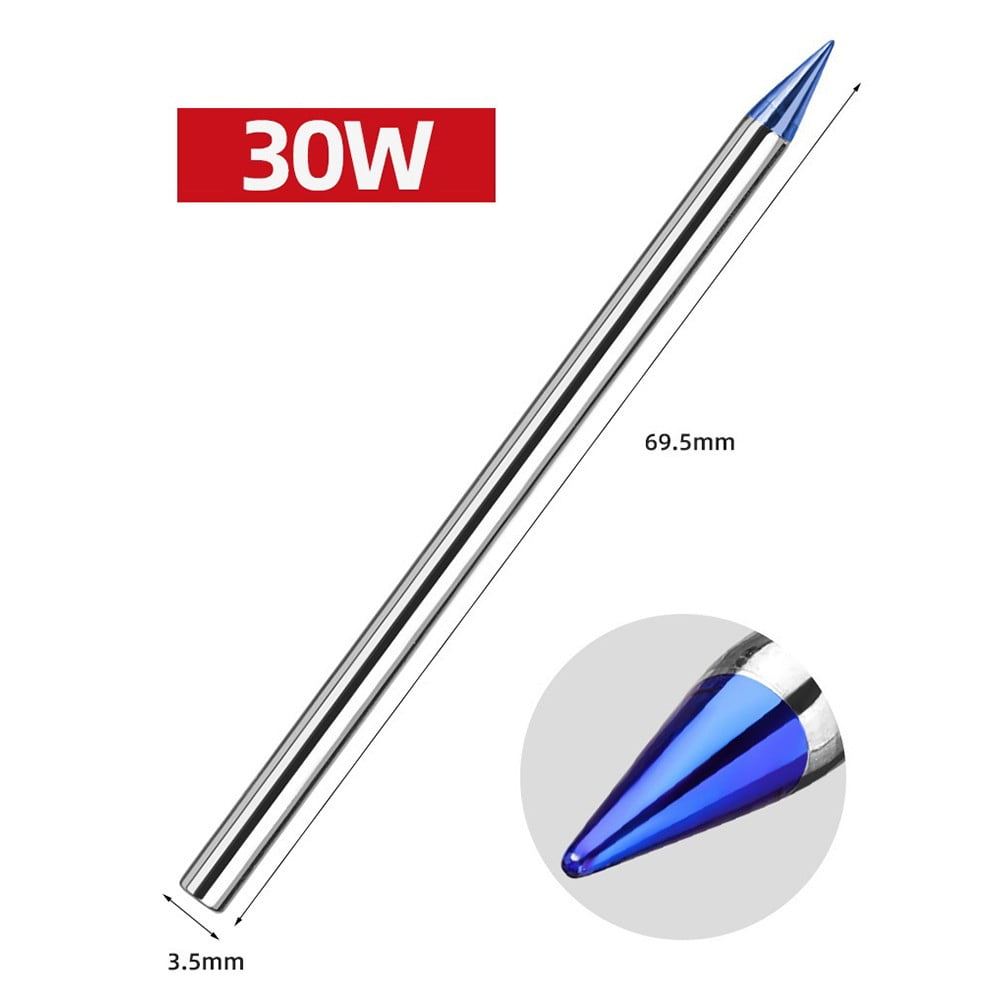 1PC 30-150W Soldering Iron Tip Replacement Blue Pointed Head With External Heat Welding Tips ...