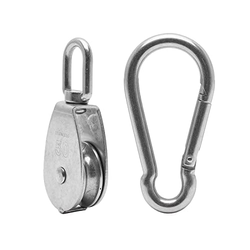 1PC 304 Stainless Steel M50 Single Pulley Block, Wire Rope Hanging Wire ...
