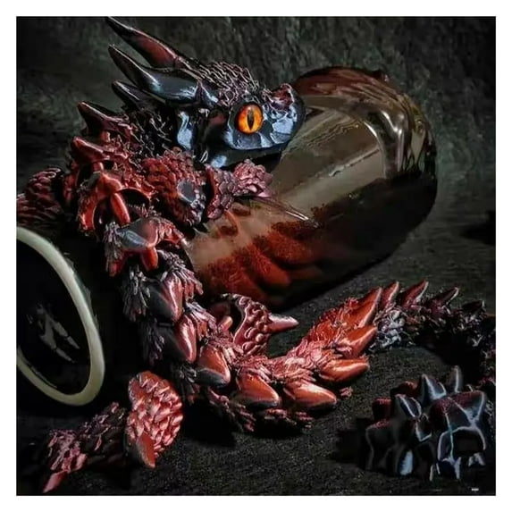 1PC 3D Print Magic Dragon Model Multi-joint Movable Creative Table Home ...