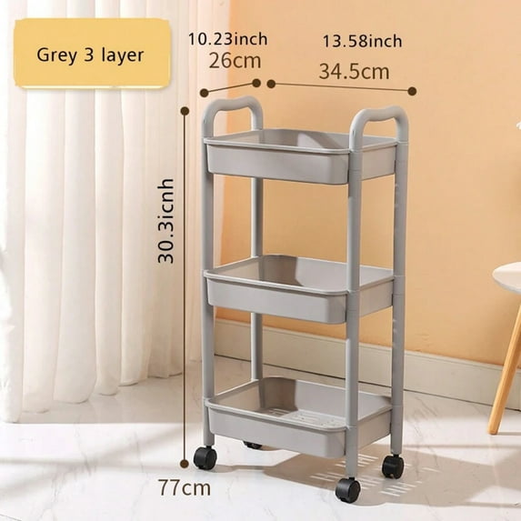 1PC 4-Tier Or 3-Tier Rolling Utility Cart With Wheels,A Narrow Trolley ...