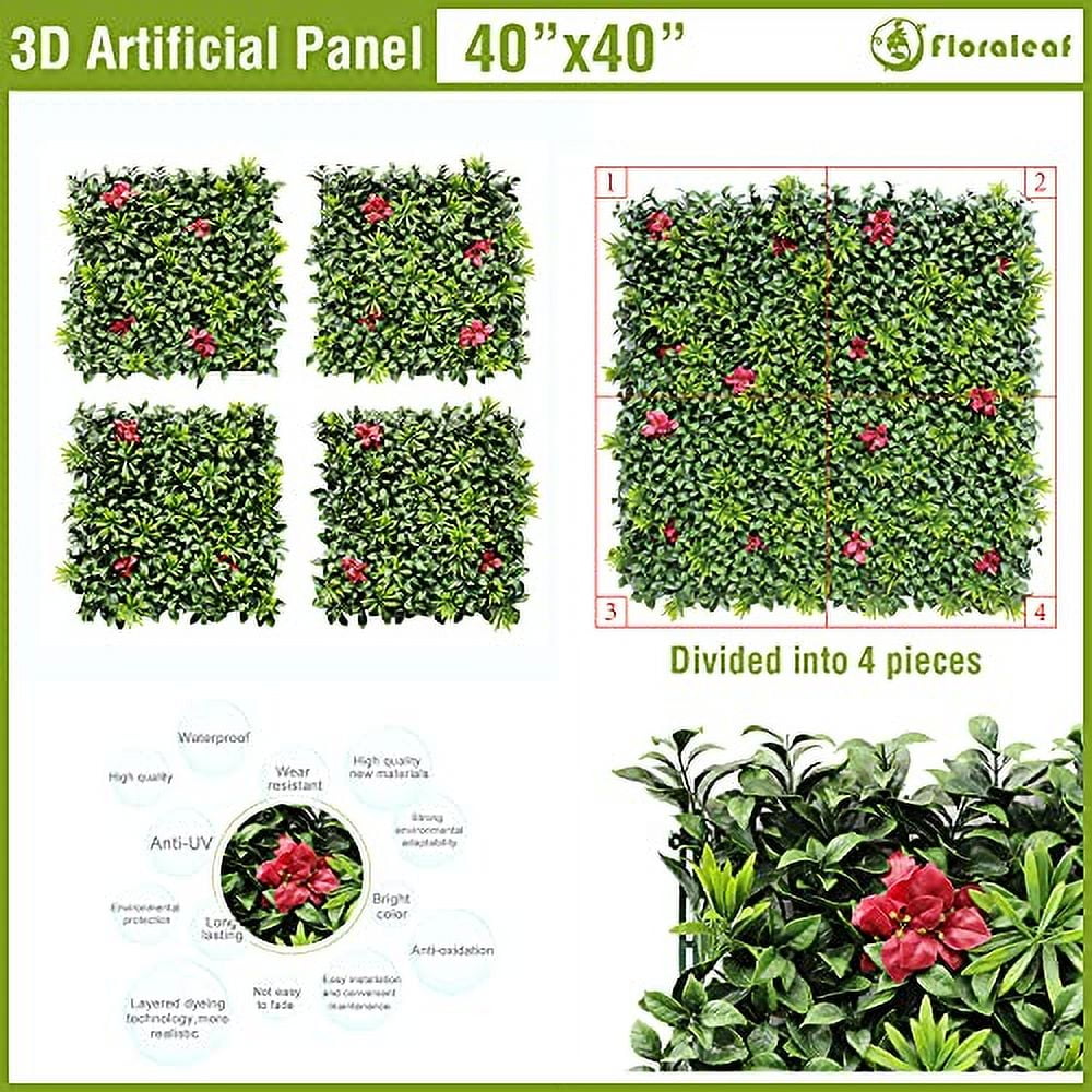 1PC 40''x40'' Artificial Boxwood Panels Topiary Hedge Plant Privacy ...