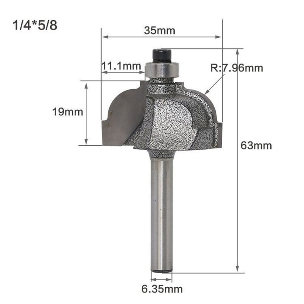 1PC 6.35mm /4inch Shank Router Bit Cutter Woodworking Milling Cutter ...