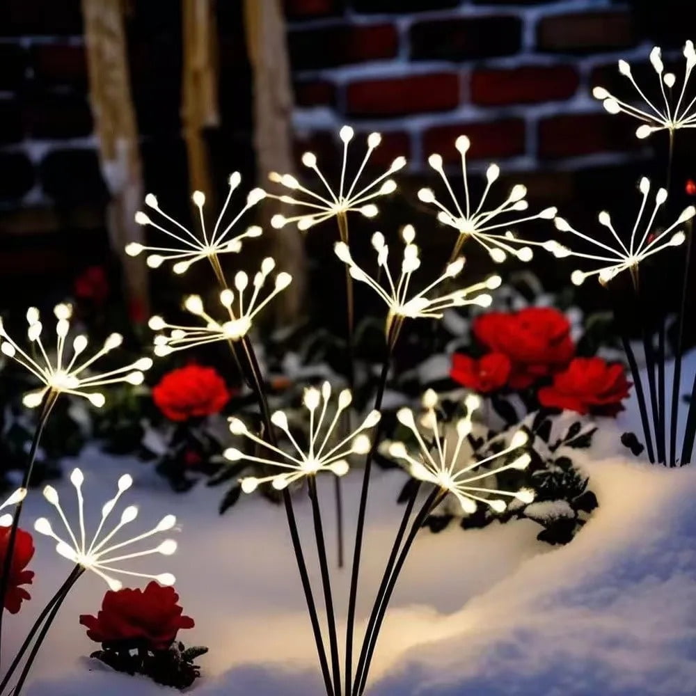 1PC 6head solar powered small fireworks ground mounted light,suitable ...