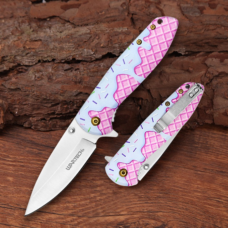 1PC 7.5" Blue Sprinkles Folding Pocket Knife - Sharp Stainless Steel ...