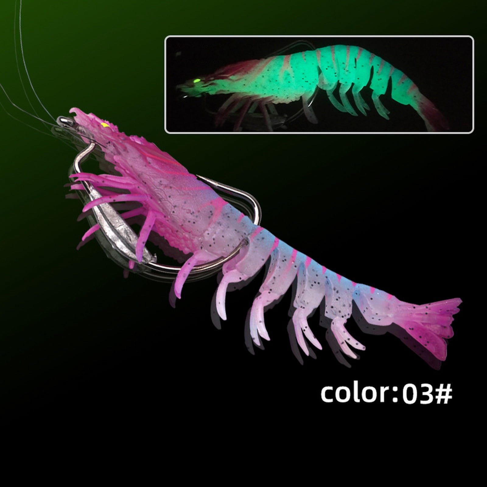 1PC 74in TPE Simulation Lure with Lead Hook, Artificial Shrimp Shape ...