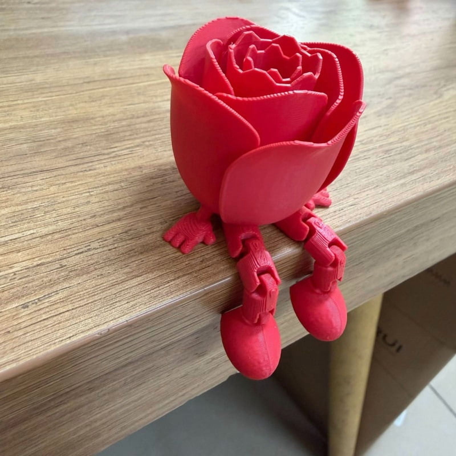 1PC 7CM 3D printed seated rose home decor desktop ornament, a gift for ...