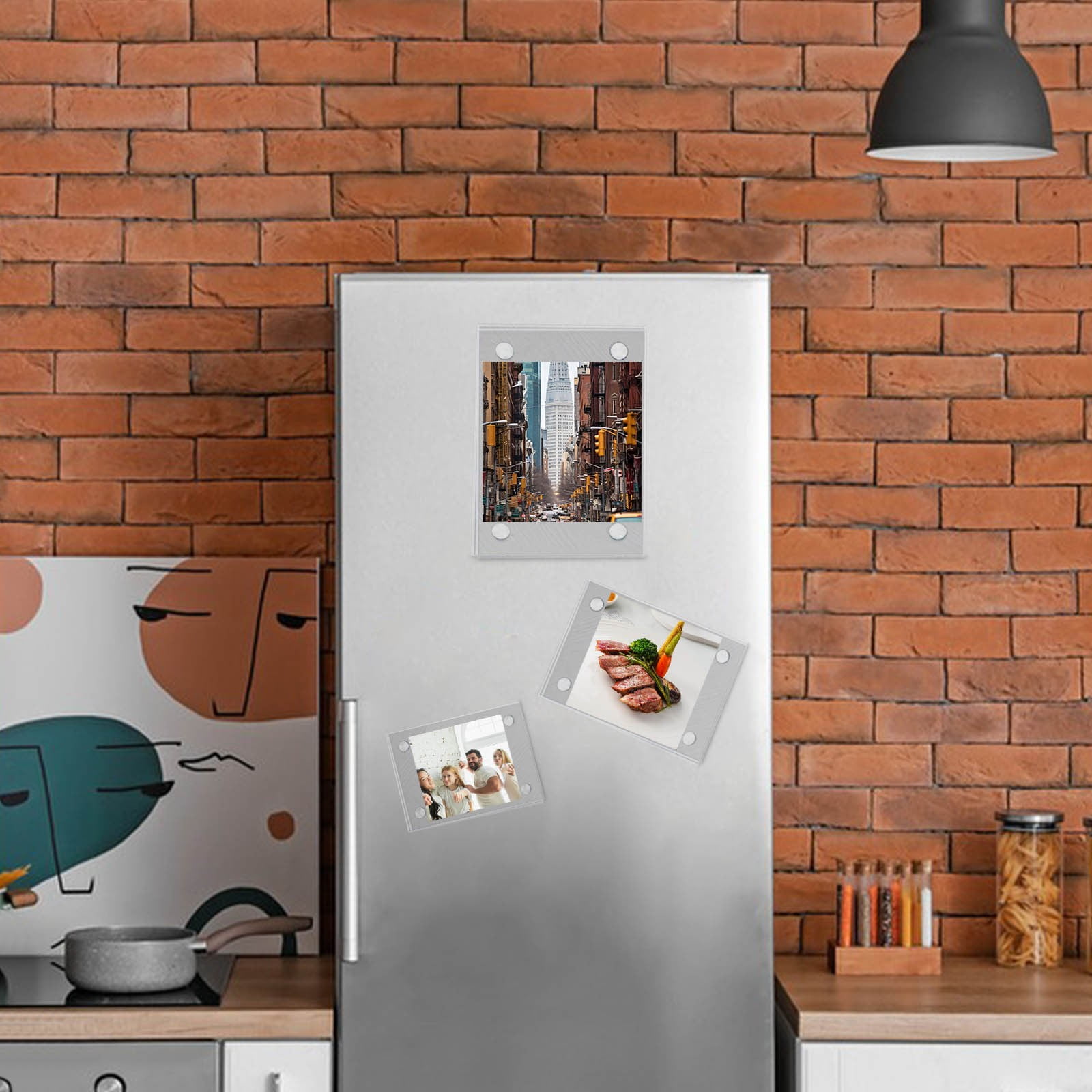 1PC Acrylic Magnetic Refrigerator Frame, Magnetic Frame Photo Wall Card ...