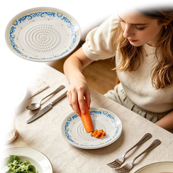 1PC All-in-one Premium Ceramic Garlic Grater Plate - Cross Glazed ...
