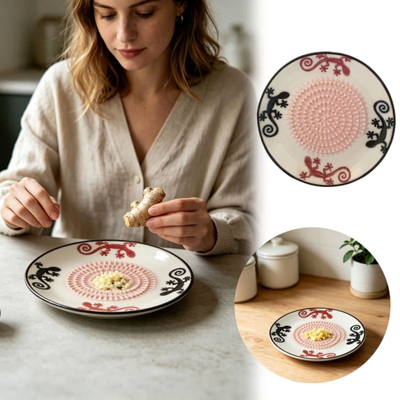 1PC All-in-one Premium Ceramic Garlic Grater Plate - Cross Glazed ...