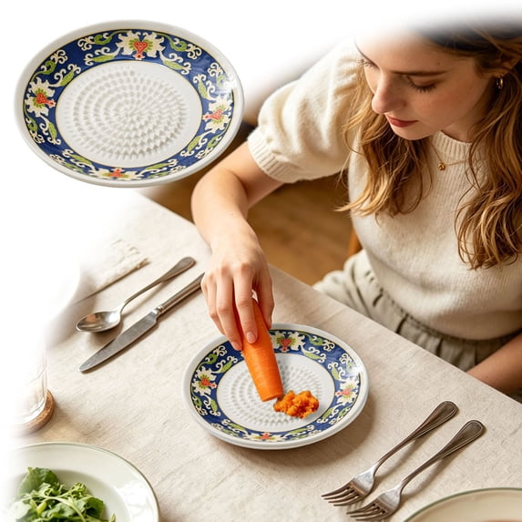1PC All-in-one Premium Ceramic Garlic Grater Plate - Cross Glazed ...