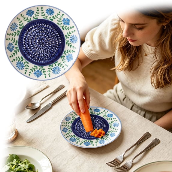 1PC All-in-one Premium Ceramic Garlic Grater Plate - Cross Glazed ...