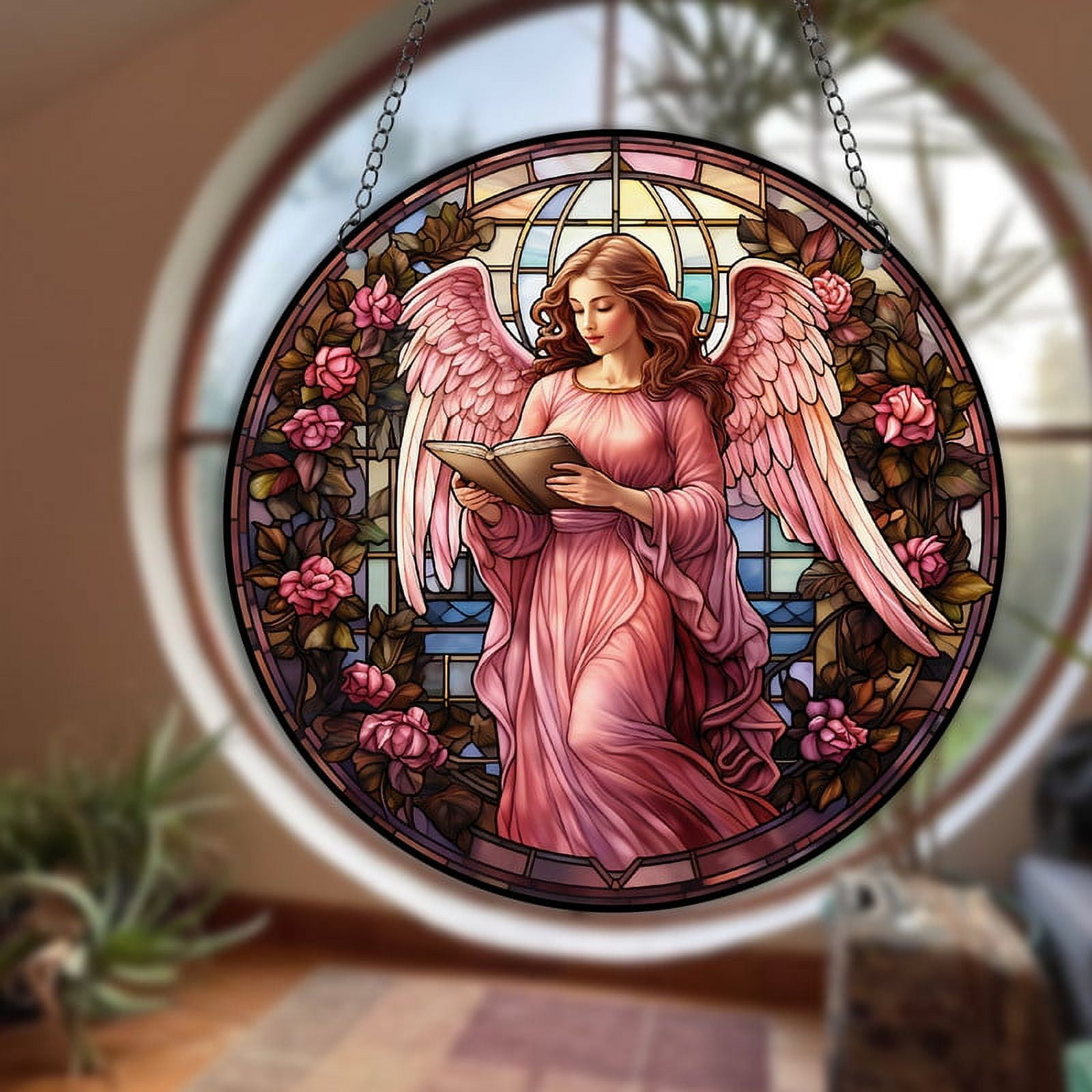 1PC Angel Acrylic Hanging Sign Decorative Wall Pediments Wall Plaque ...