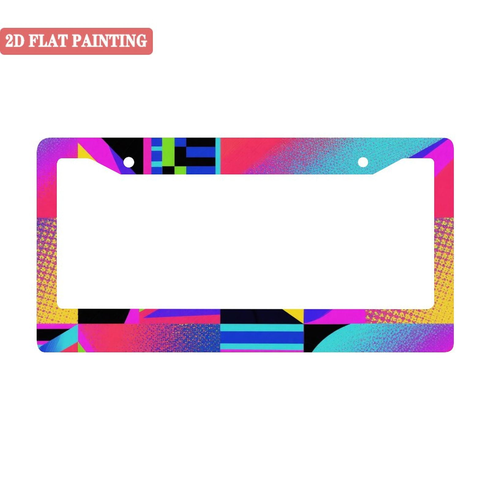 1PC Art Deco - Inspired Color - Block Car License Plate Frame Set 6 ...
