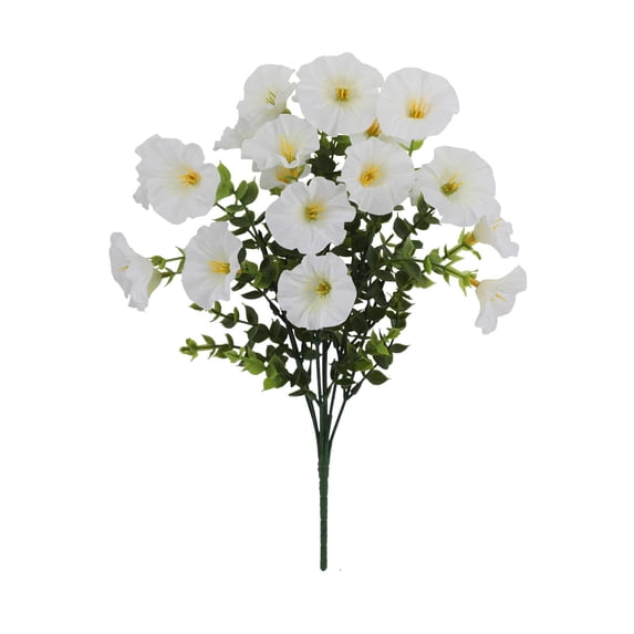 1PC Artificial Fake Silk Morning Glory Flower Green Eucalyptus Plant UV ...
