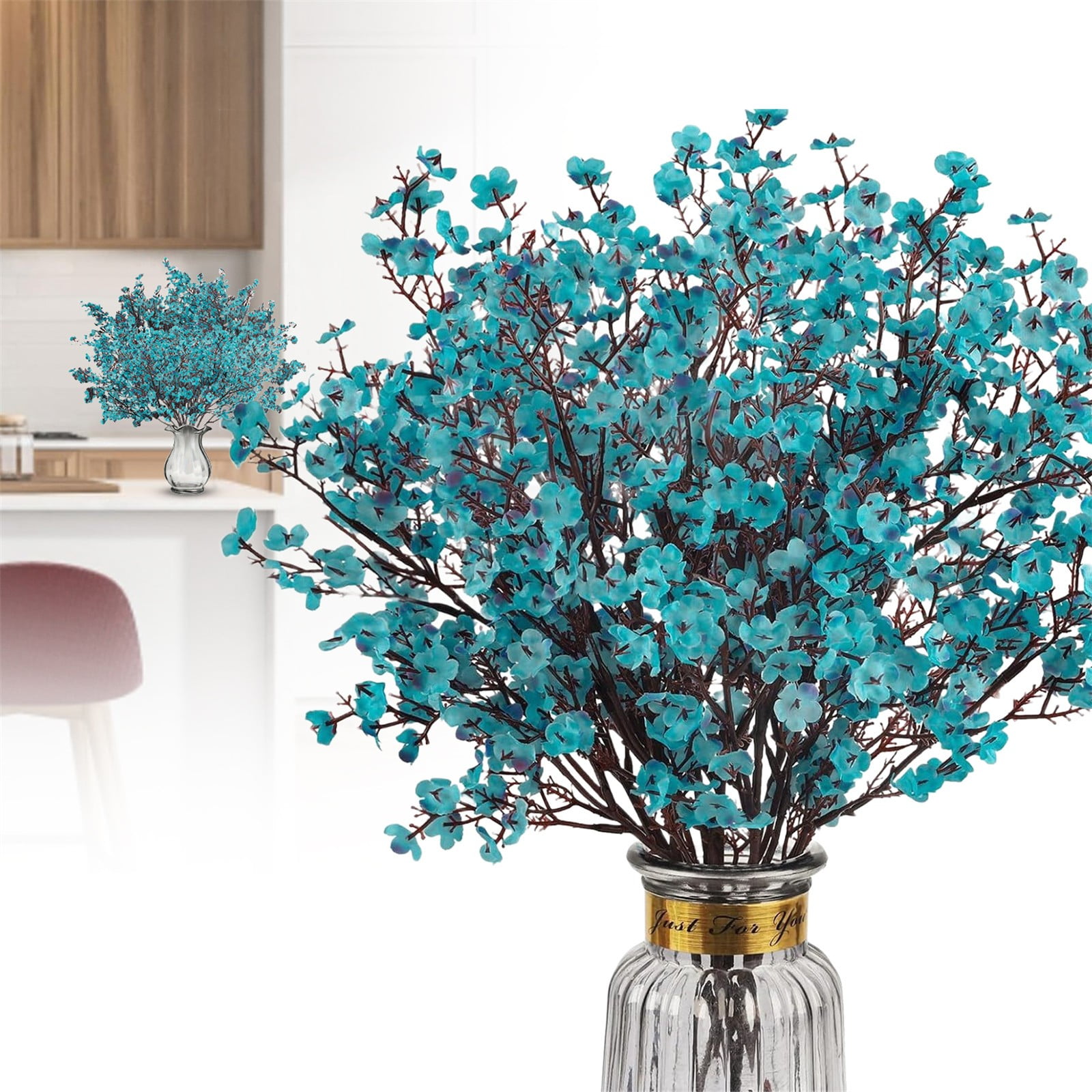 1PC Artificial Flowers Set-Faux Gypsophila(Baby's Breath)&Cherry ...