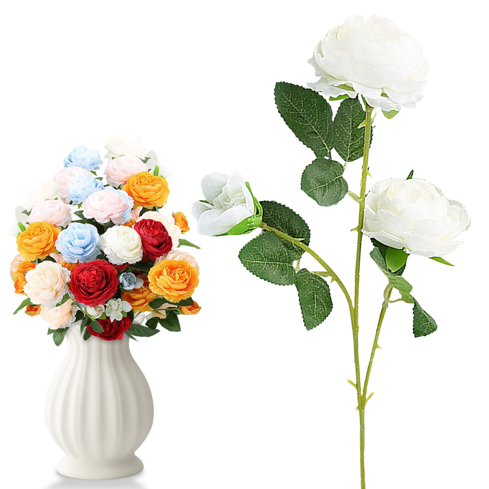 1PC Artificial Rose Flower, Fake Rose Flower for Table Home Office ...