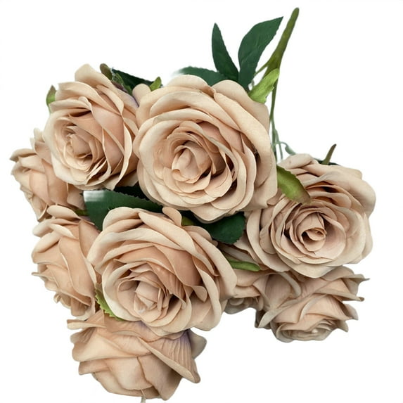 1PC Artificial Roses Flowers,Fake Flowers 9 Heads Silk Roses,for Bridal ...