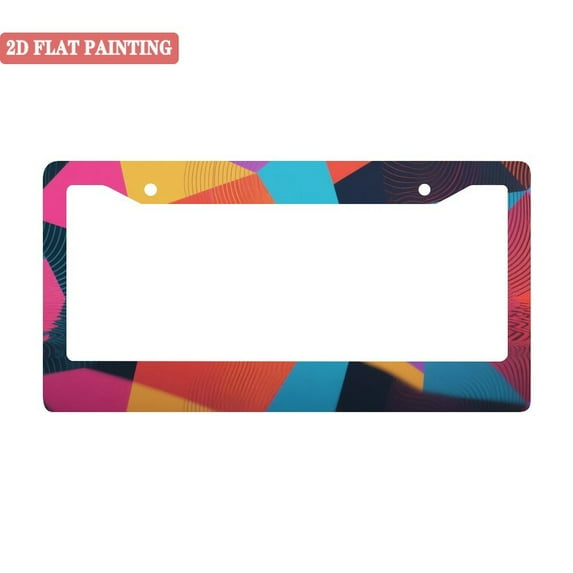 1PC Artistic Color - Block Geometric Car License Plate Frame Set 6 ...