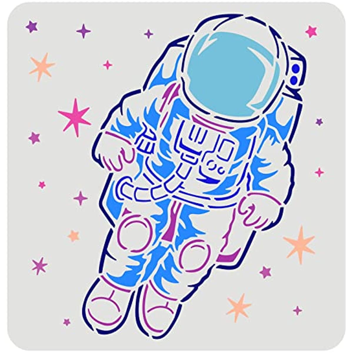 1PC Astronaut Stencil 11.8x11.8inch Space Theme Drawing Stencil Large ...