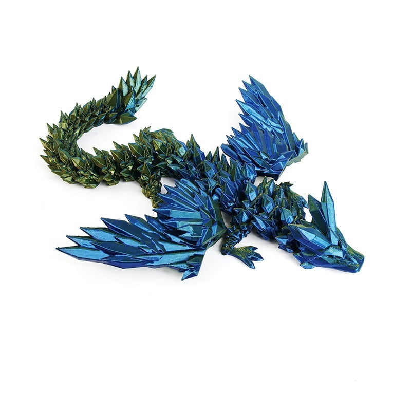 1PC BLUE DARK-GREEN 14cm 3D Printed Dragon Figurine, Flying Crystal ...