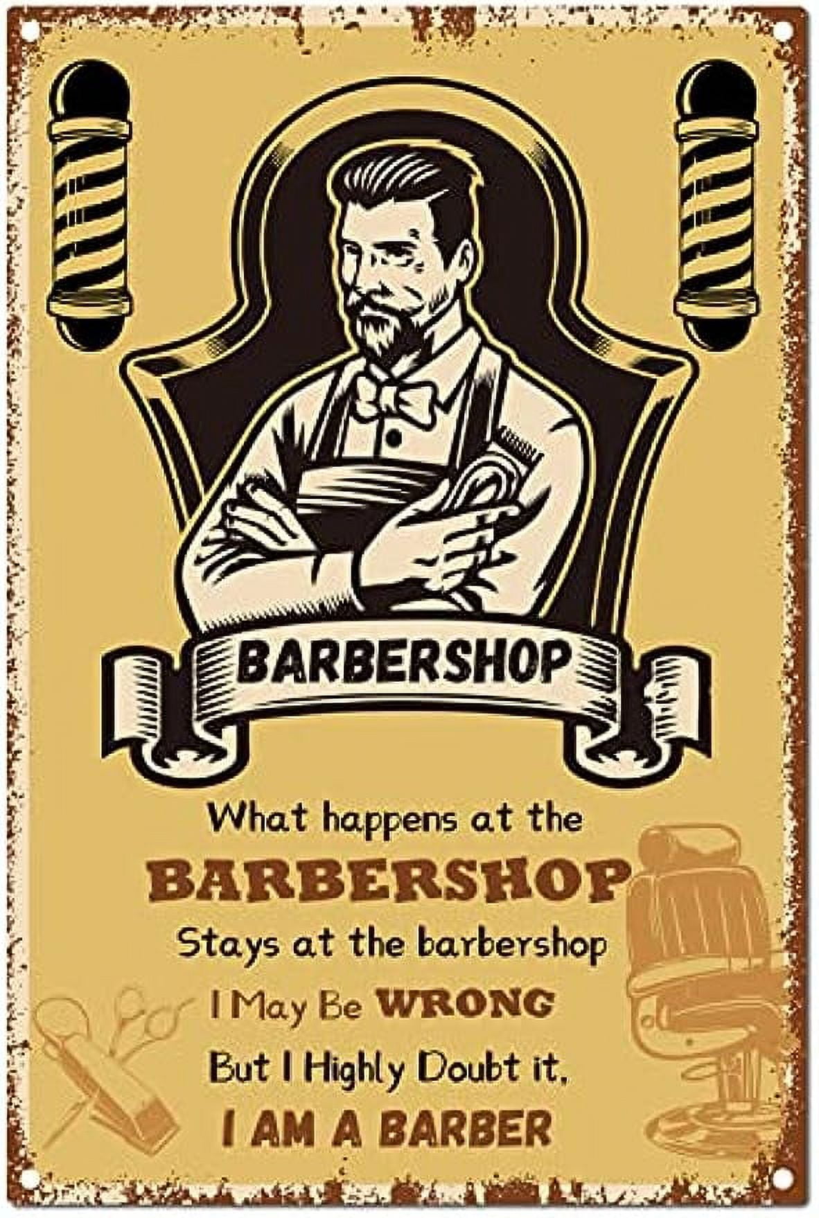 1PC Barbershop Metal Tin Sign Plate What Happens at The Barbershop ...