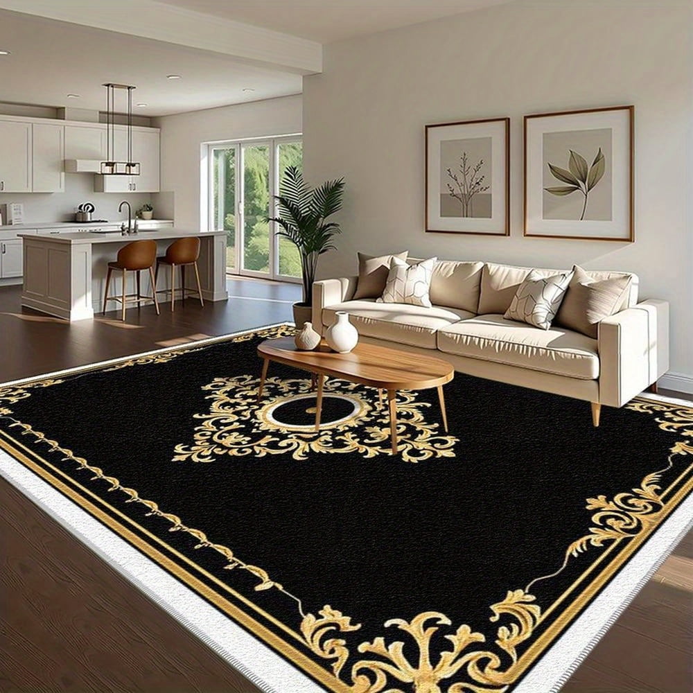 1PC Baroque Style Area Rug Partial Carpet, Lightweight Washable Easy-to ...