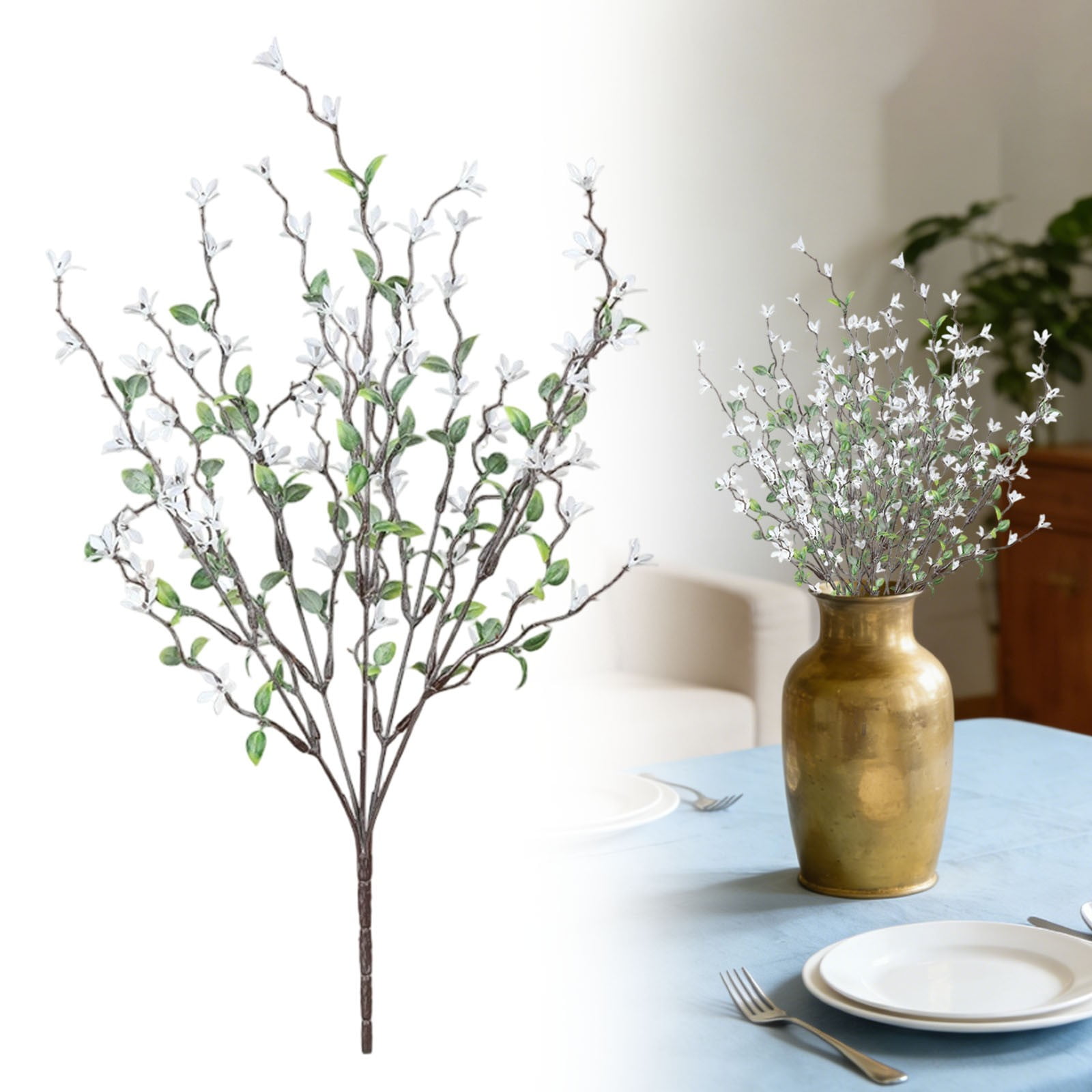 1PC Blossom Branches Artificial Flowers,Creamy Blossom Long with ...