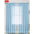 1PC Blue Sheer Curtain Panel, Lightweight Polyester Voile Rod Pocket ...