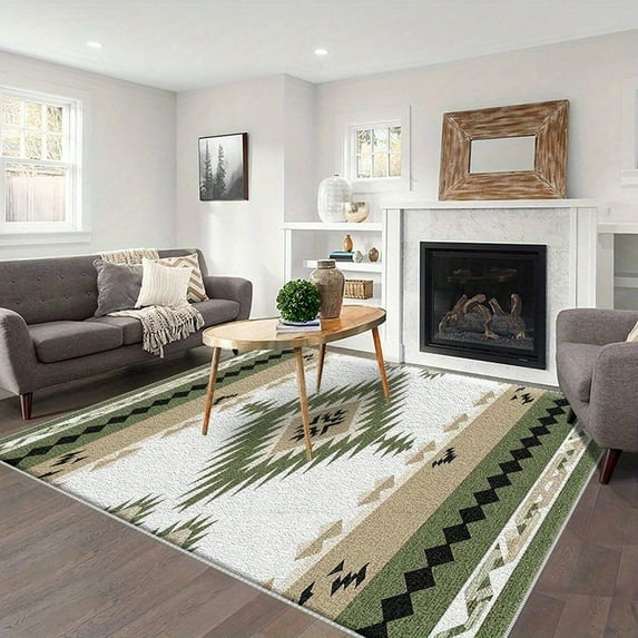 1PC Bohemian Style Area Rug Local Carpet, Lightweight Washable Easy-to ...