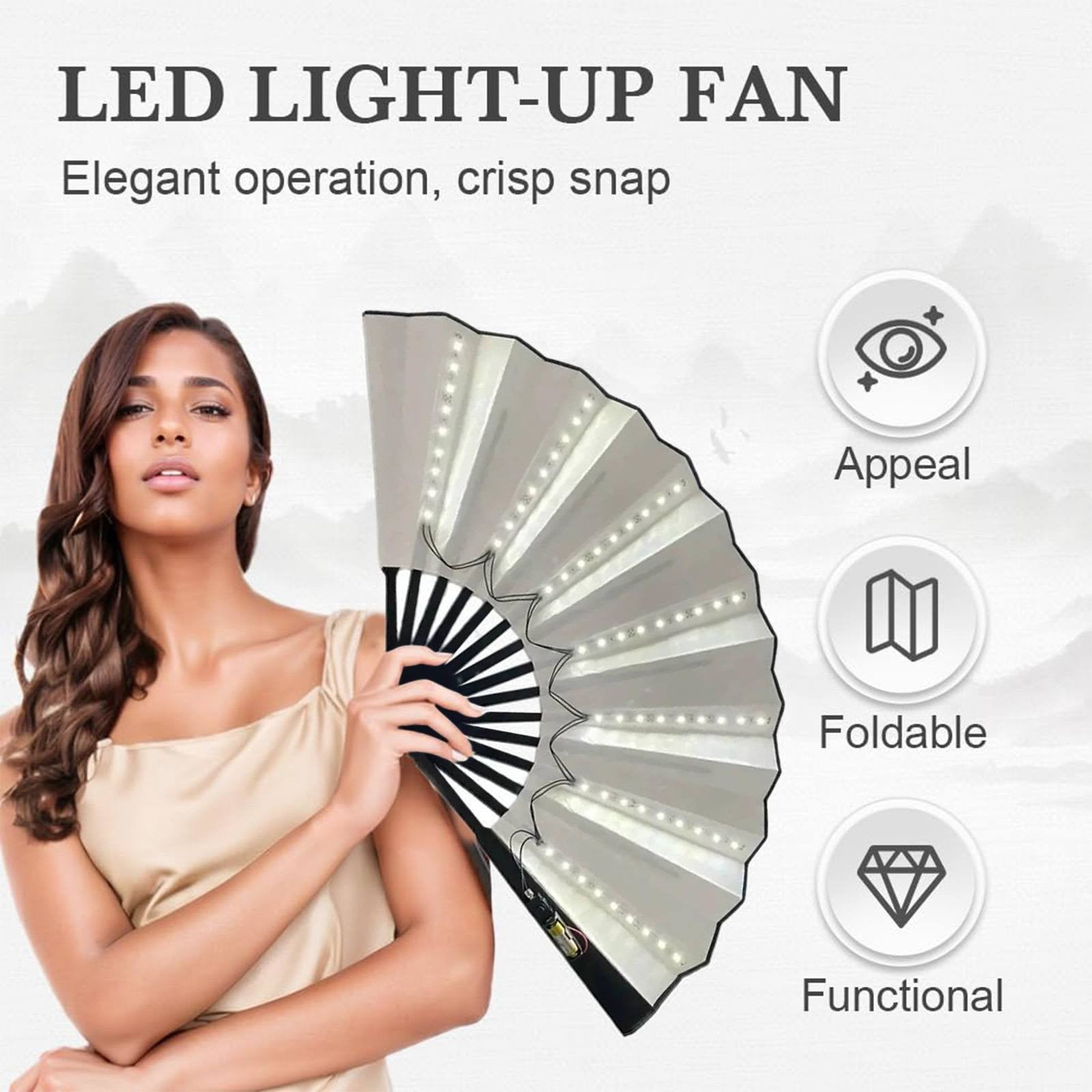 1PC Boots on The Ground Fan, Party LED Hand Fan, Light up Fans for Line ...