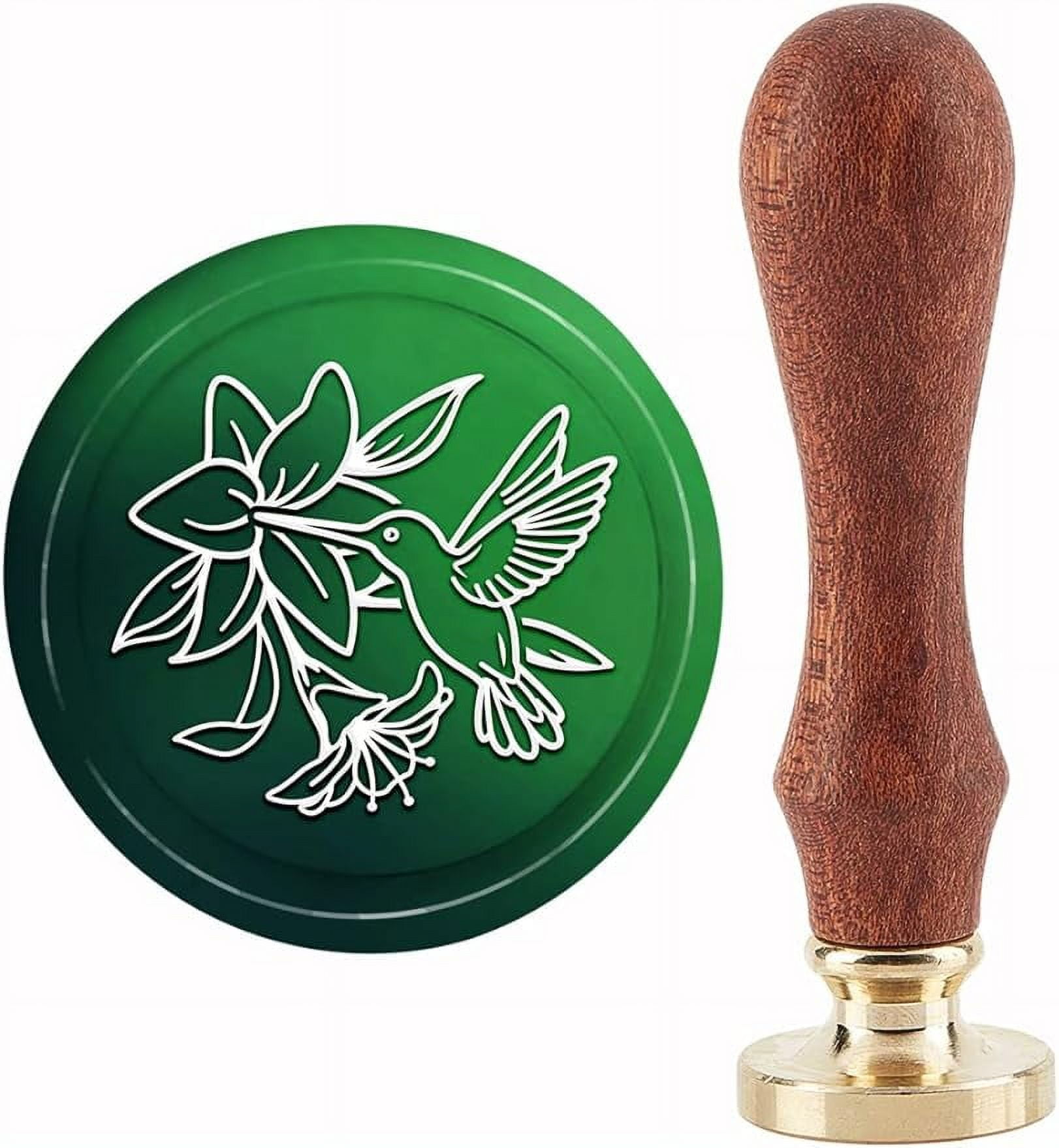 1PC Brass Sealing Wax Seal Stamp Removable Wood Handle Hummingbird ...