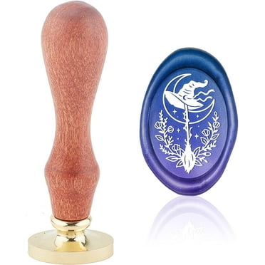 1PC Brass Sealing Wax Seal Stamp Removable Wood Handle Compass pattern ...