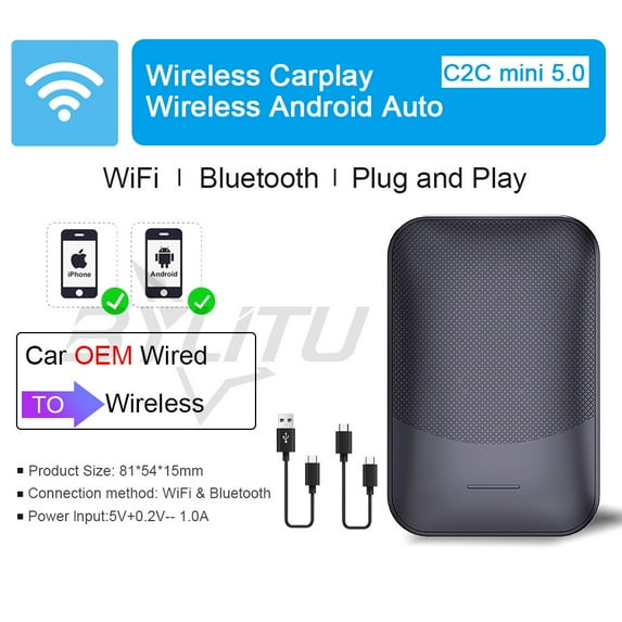 1PC C2Cmini3 Wired To Wireless Carplay Box Dual Channel Wireless ...