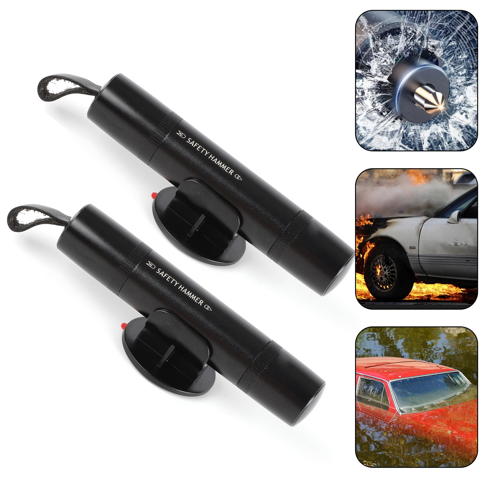 1PC Car Safety Hammer, 2-In-1 Safety Hammer Car Window Breaker Tool ...