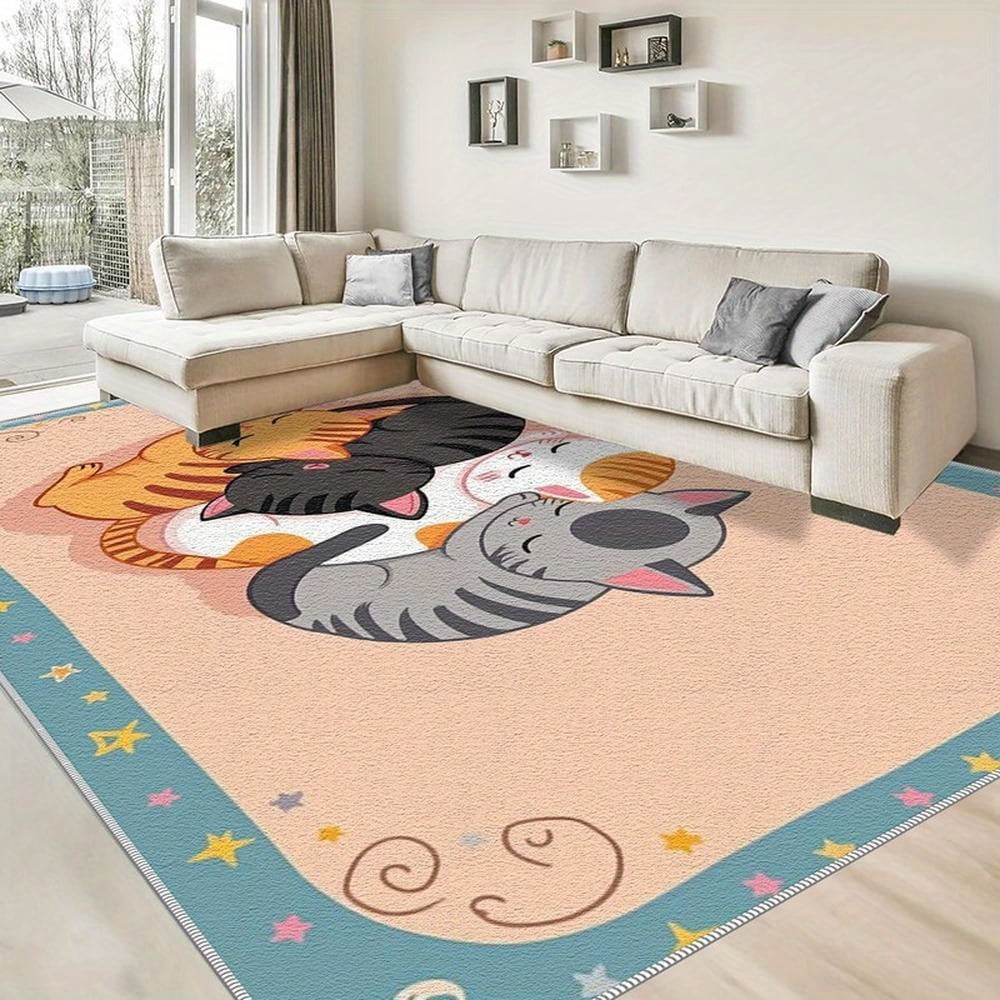 1PC Cartoon-style Area Rug Local Carpet, Lightweight Washable Easy-to ...