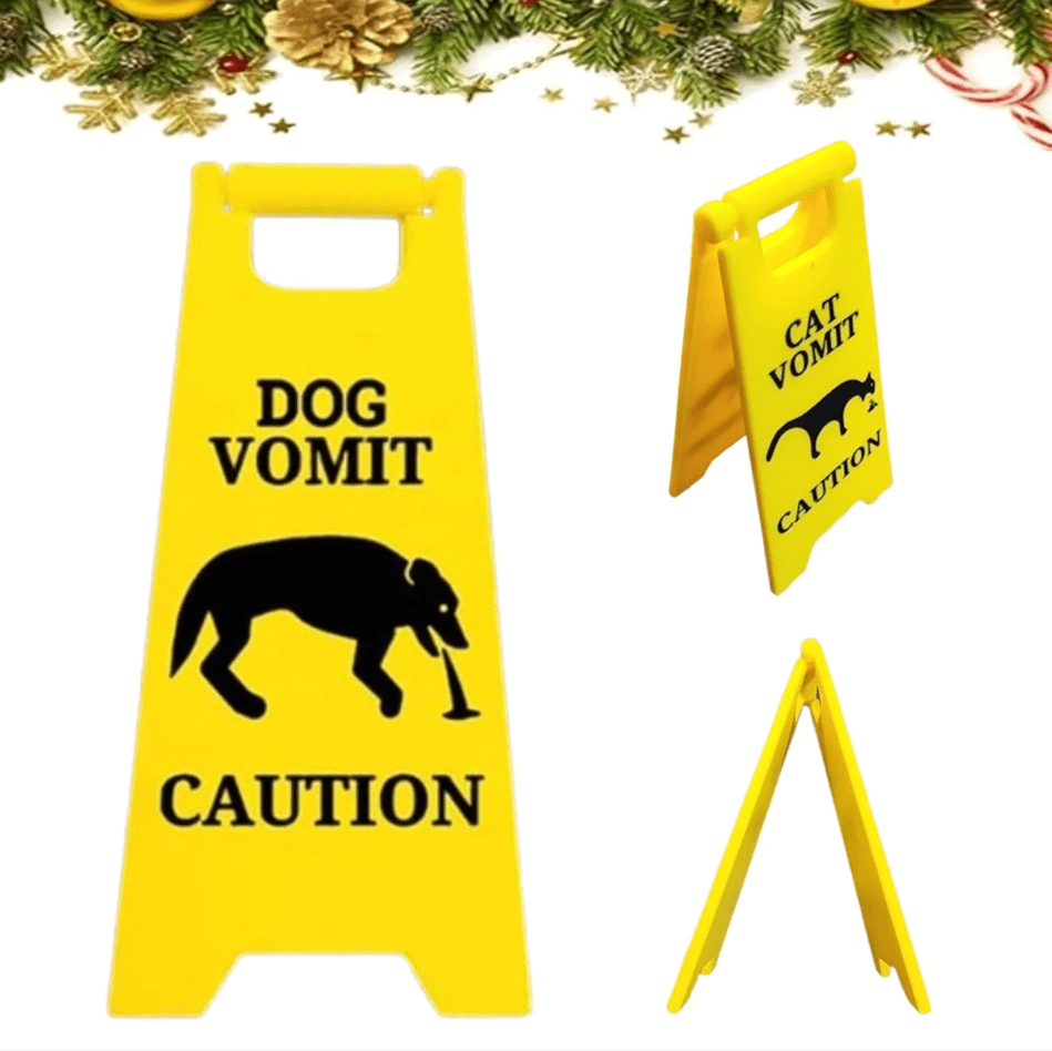 1PC Cat Vomit Sign, Cat Vomit Caution Sign, Funny Vomit Warning Sign, 4 ...