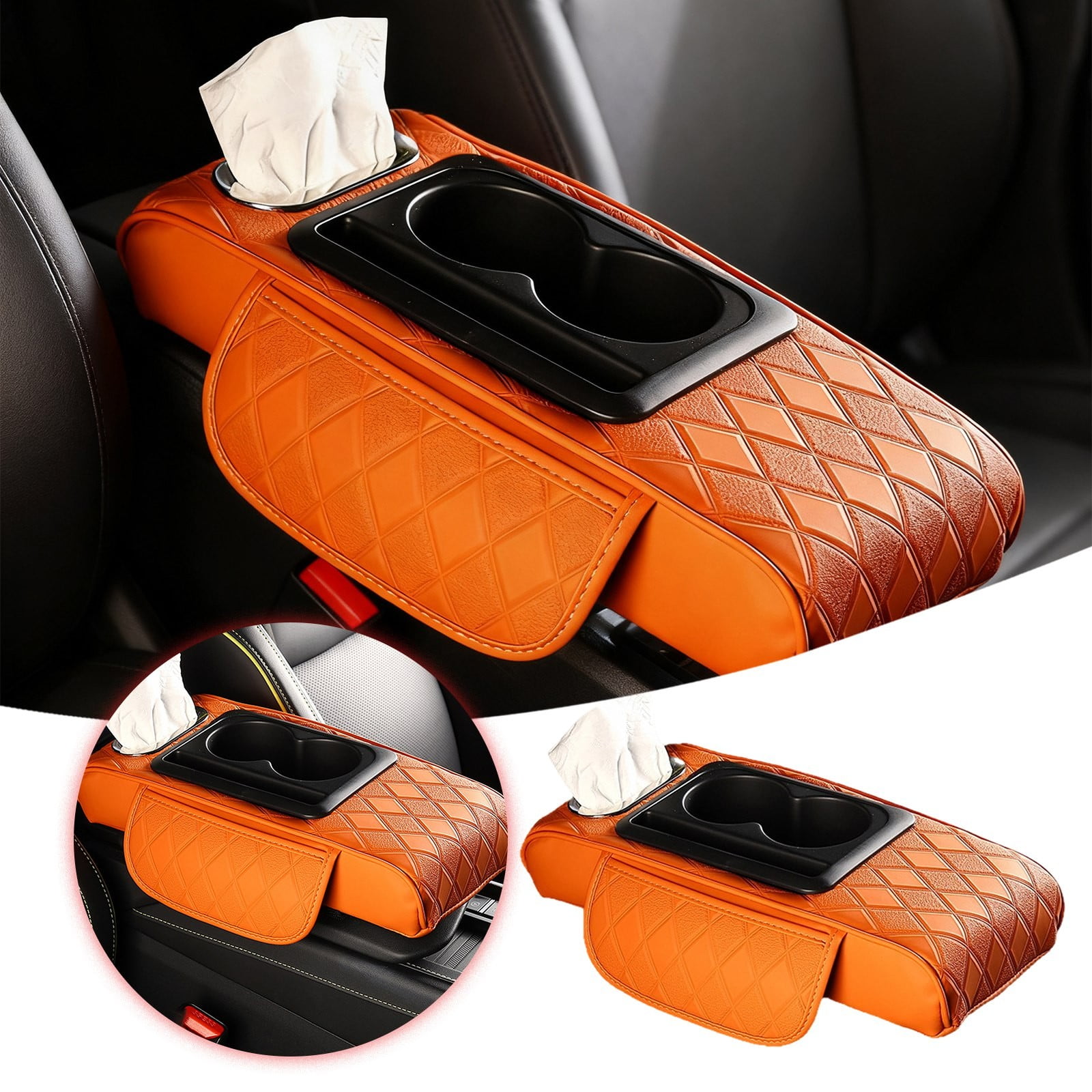 1PC Center Console Armrest Mat Functional Storage Protective Suitable ...