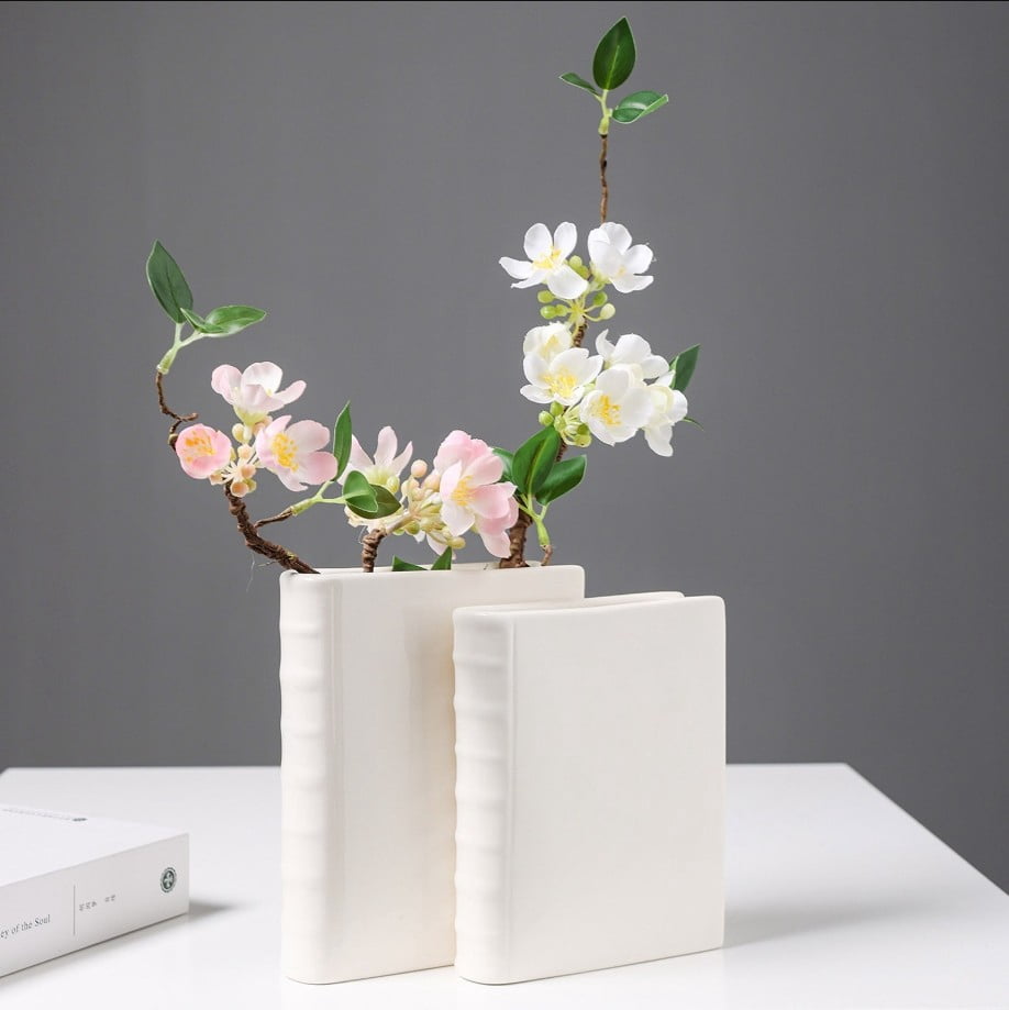 1PC Ceramic Book Shape Vase for Flowers Gifts for Christmas Cute ...