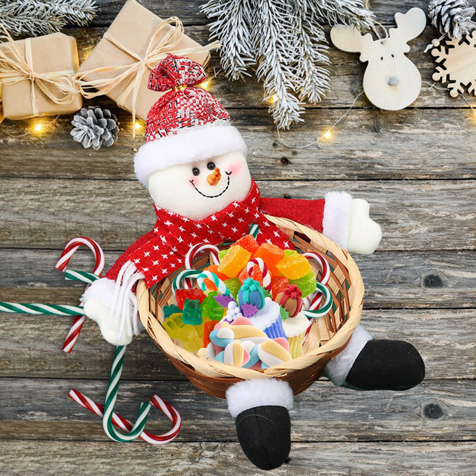 1PC Christmas Candy Storage Santa Snowman Candy Bowl Candy Christmas ...