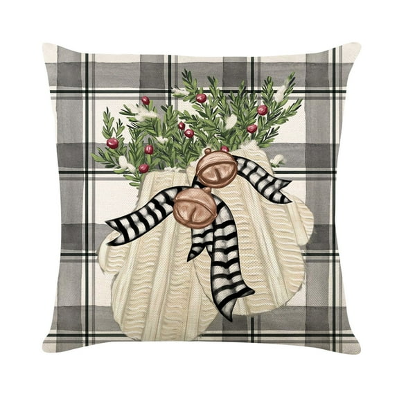 1PC Christmas Pillow Cover Soft Cotton Linen 45x45cm, "Christmas Drink ...