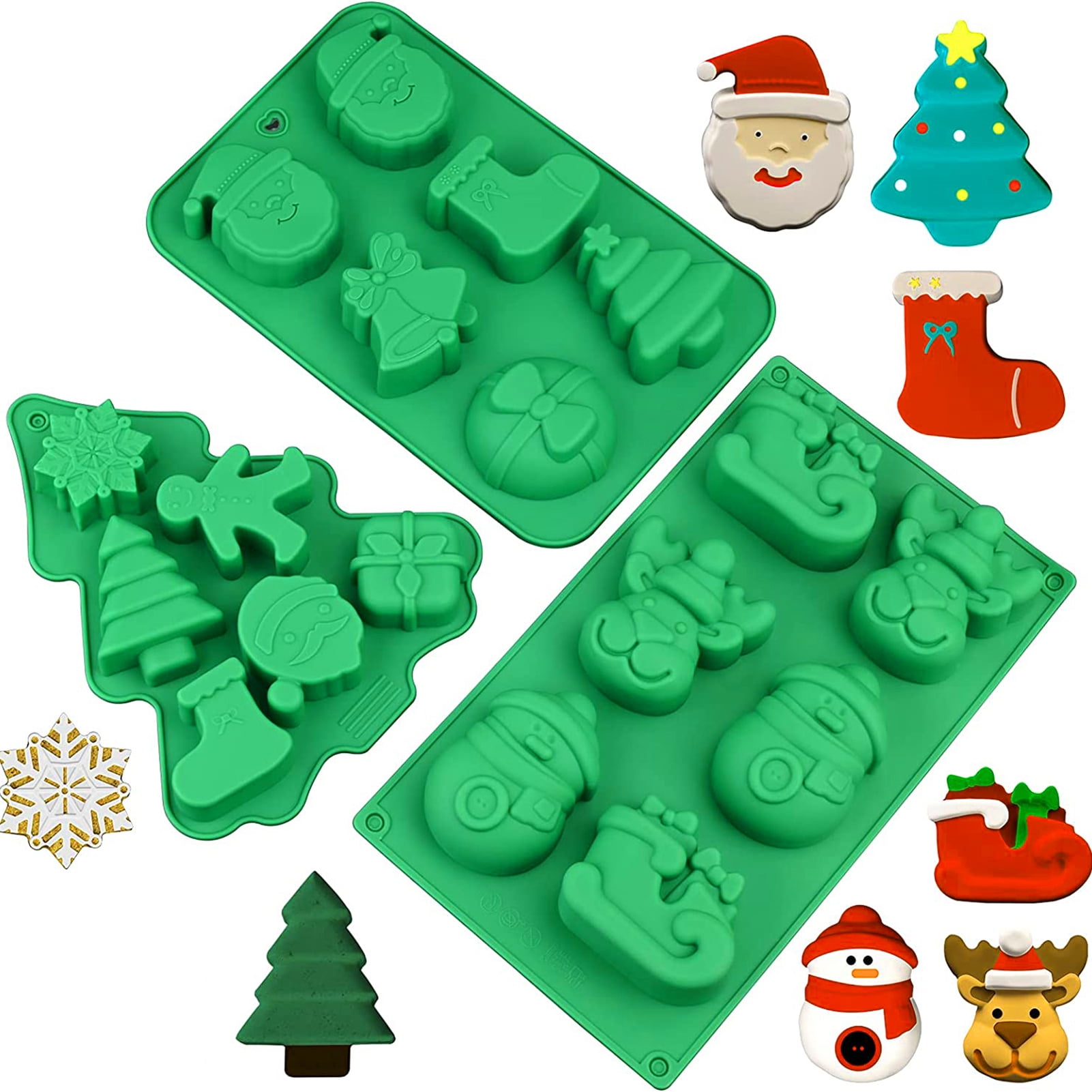 1PC Christmas Silicone Molds Christmas Chocolate Molds Candy Molds for ...