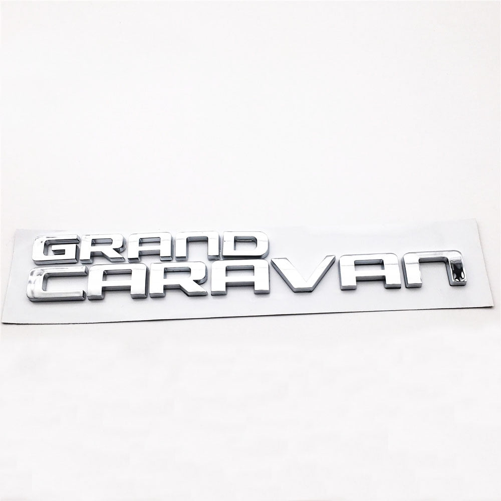 1PC Chrome Plastic Word GRAND CARAVAN Car Trunk 3D Letter Sticker Badge ...