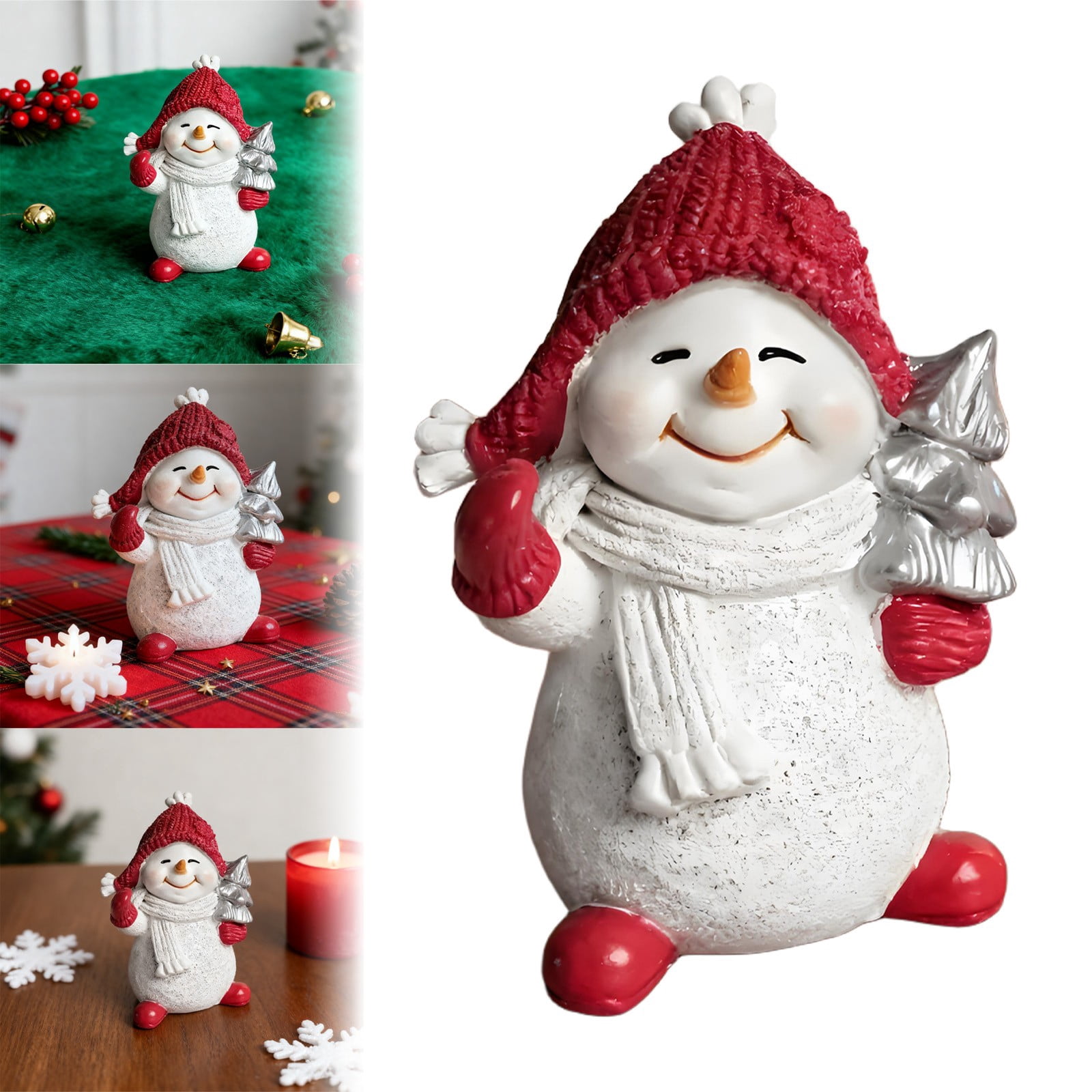 1PC-Classic Resin Snowman Figurine, Fantasy Themed Decorative Statues ...