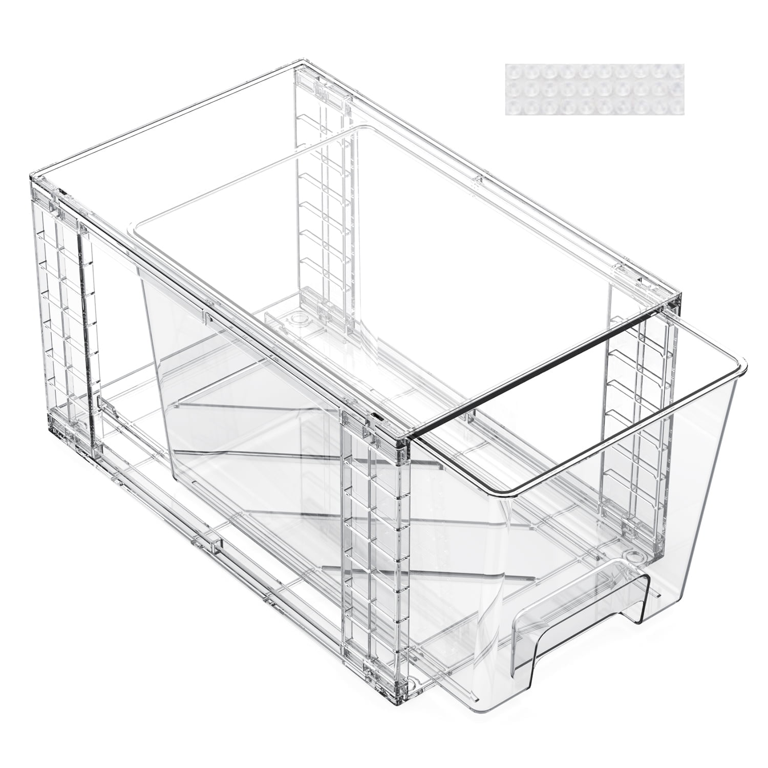 1 Pack Stackable Storage Drawers, Clear Acrylic Drawer Organizers with ...