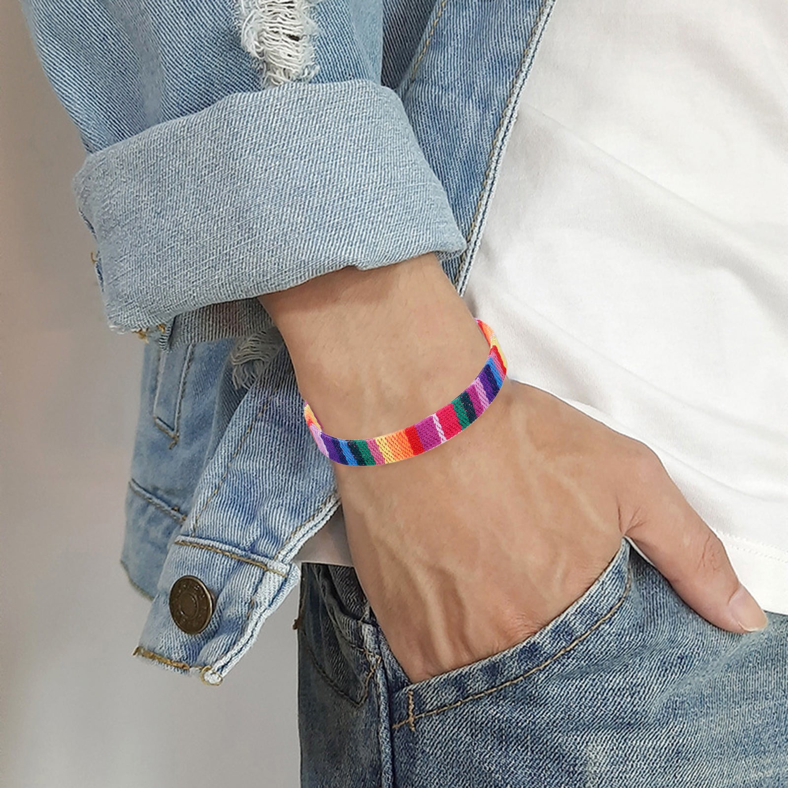 1PC Color Rope Woven Bracelet Adjustable Boho Surfer Bracelet For Men ...