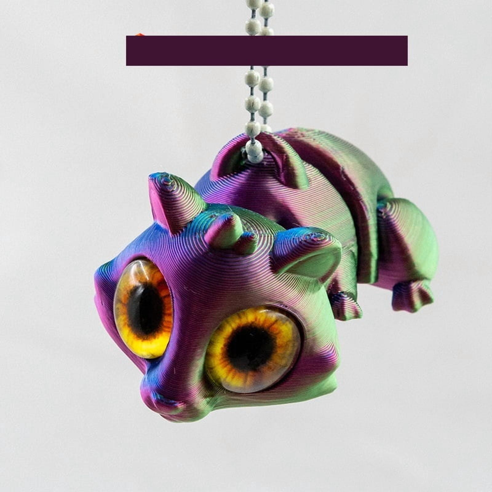 1PC Colorful 7cm 3D Printed Cute Big-Eyed Hamster Keychain with ...