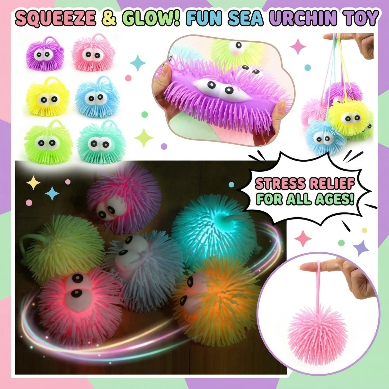 1PC Creative Sea Urchin Ball Decompression Tool Slow Rebound Soft ...