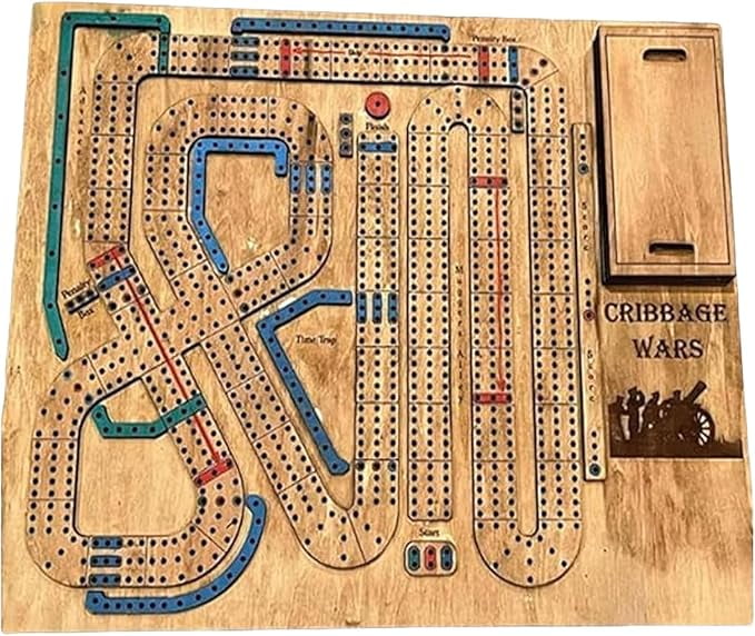 1PC Cribbage Wars Board Game, 2024new Wooden Cribbage Board Game Set ...