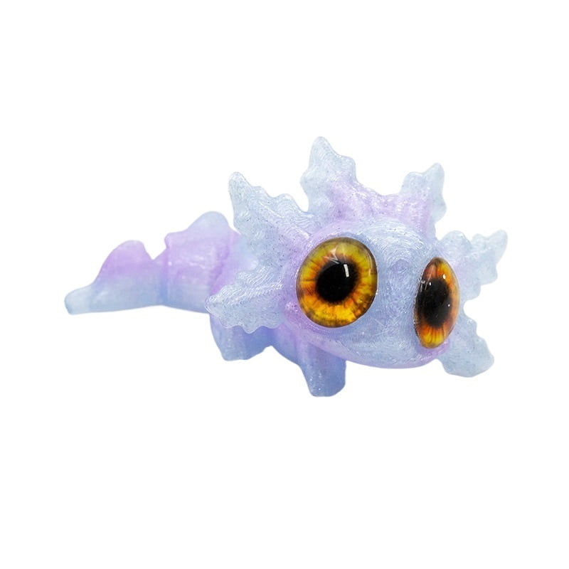 1PC Crystal Blue Purple 8CM 3D-printed salamander with big eyes and ...