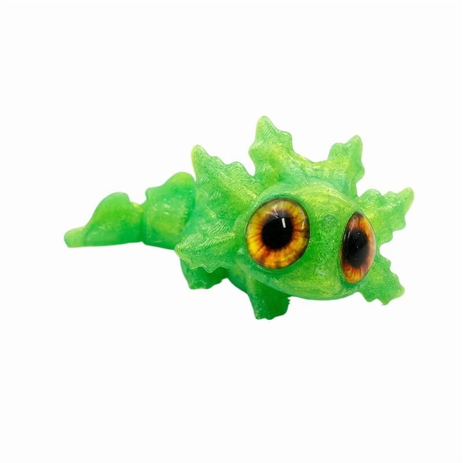 1PC Crystal Yellow Green 8CM 3D-printed salamander with big eyes and ...